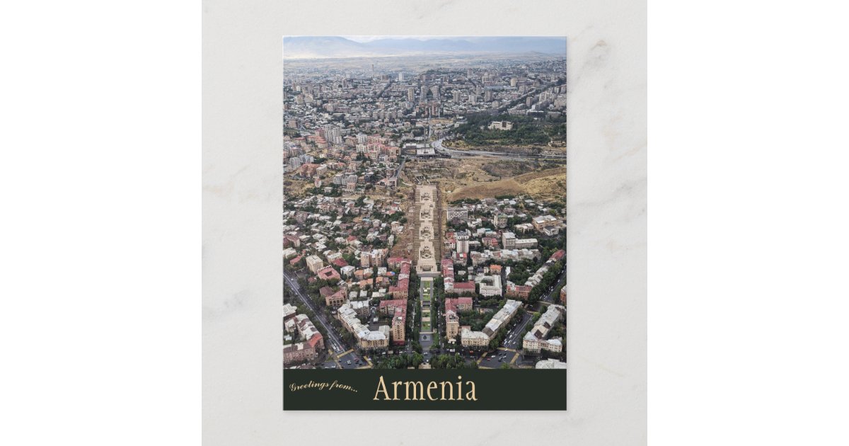 Aerial View of Yerevan Armenia Postcard | Zazzle