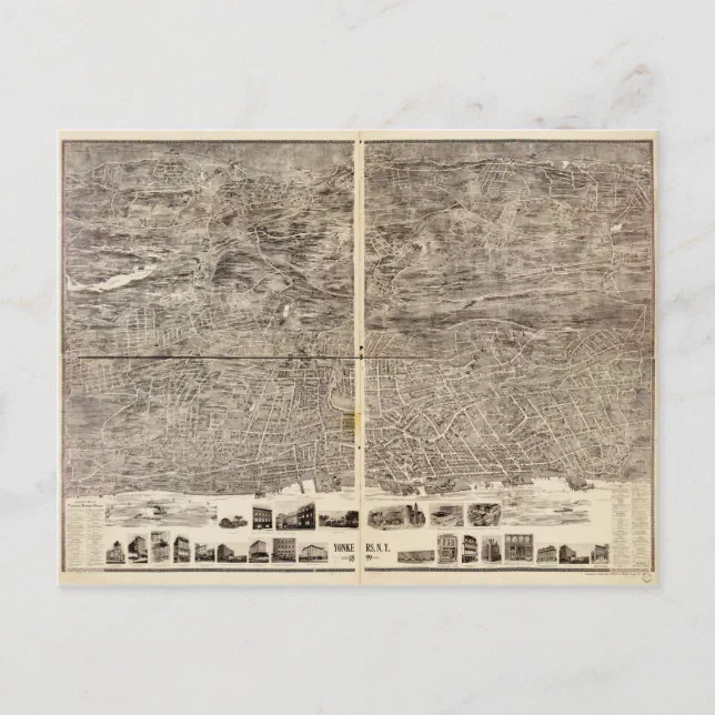 Aerial View of Yonkers, New York (1899) Postcard | Zazzle