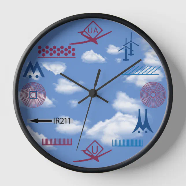 Aeronautical Symbols Chart Drone Pilot Clock | Zazzle