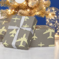 Aeroplanes Flying High Overhead Pattern Wrapping Paper | Zazzle