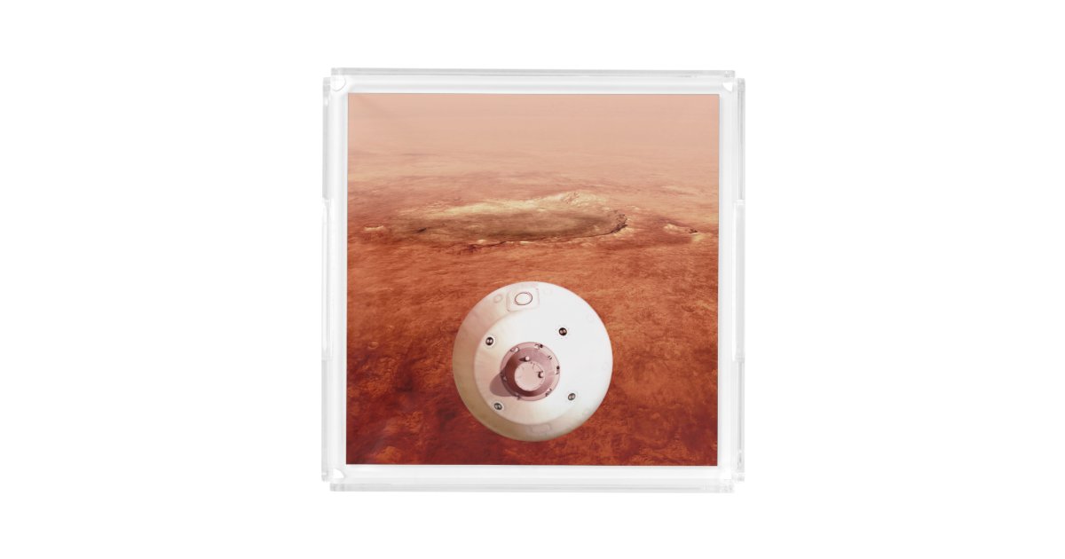 Aeroshell With Perseverance Rover Descent To Mars Acrylic Tray | Zazzle