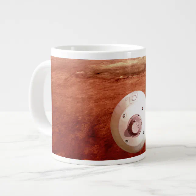 Aeroshell With Perseverance Rover Descent To Mars Giant Coffee Mug | Zazzle