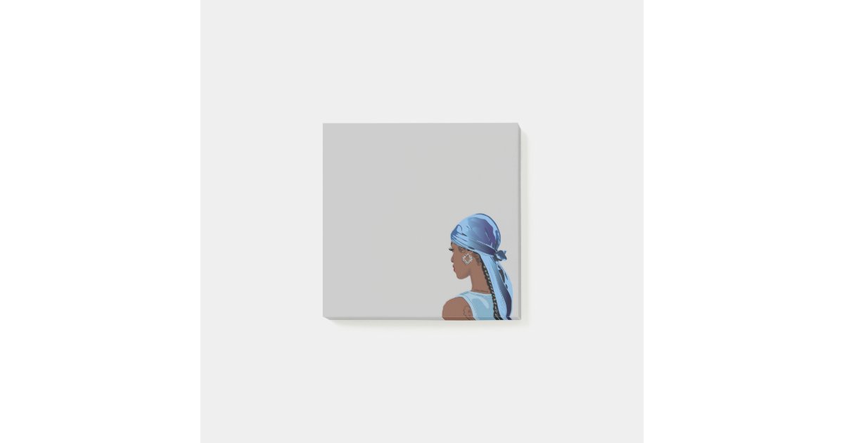 Aesthetic Black woman with durag Art artwork Post-it Notes | Zazzle