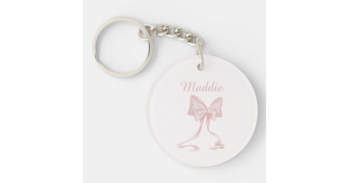 Aesthetic Coquette Personalized Name Cute ribbon Keychain | Zazzle
