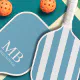 Aesthetic Country Club Blue Stripes Monogram Cute Pickleball Paddle ...