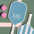 Aesthetic Country Club Blue Stripes Monogram Cute Pickleball Paddle ...
