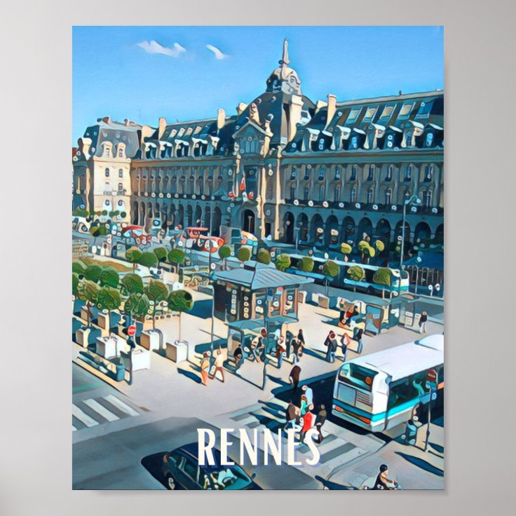 Affiche Rennes Photo Vintage Poster | Zazzle