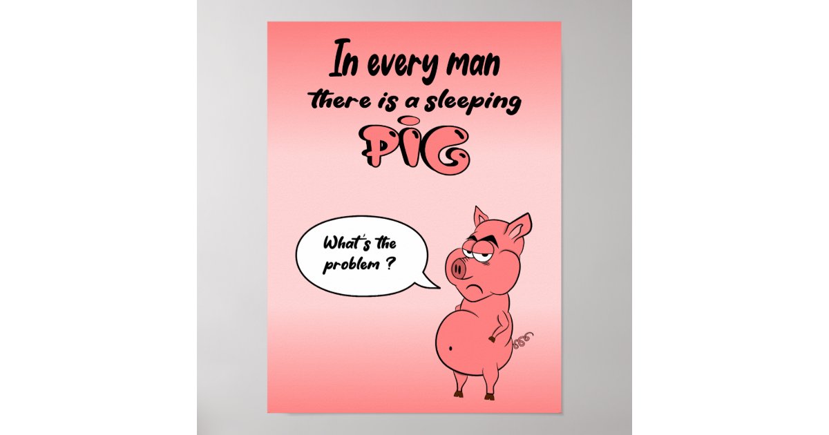 Affiche Ronchon le cochon Poster | Zazzle