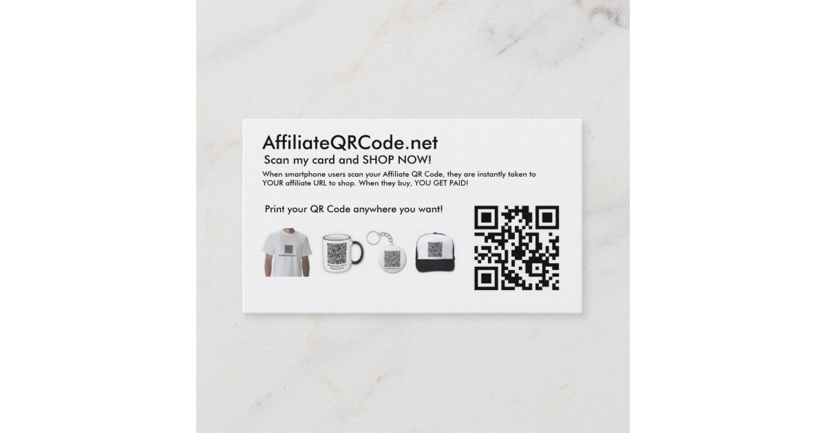 Affiliate QR Code Business Cards | Zazzle