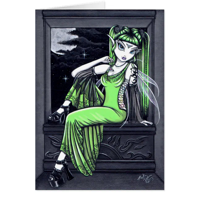 Affinity Green Tattoo Fairy Card | Zazzle