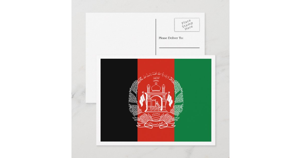 Afghan Flag, Flag of Afghanistan Postcard | Zazzle