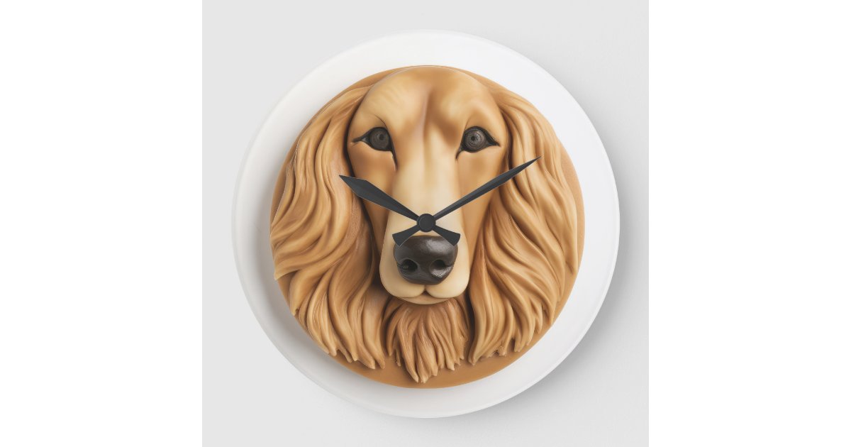 Afghan Hound 3D Inspired Large Clock | Zazzle