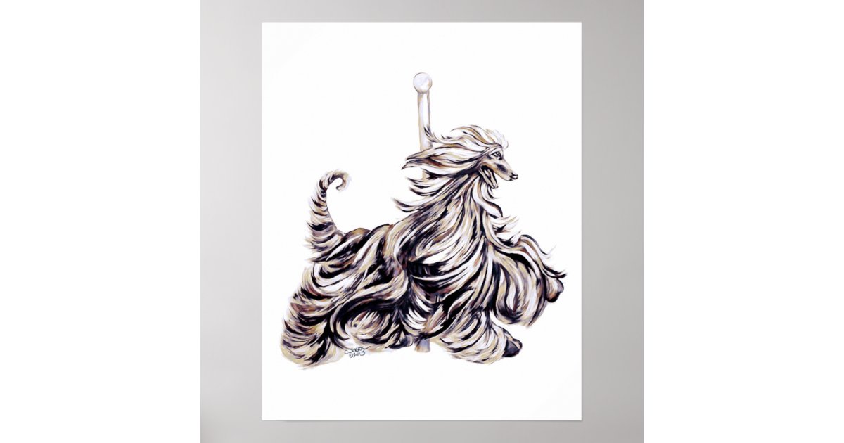 Afghan Hound Carousel Moving Poster | Zazzle