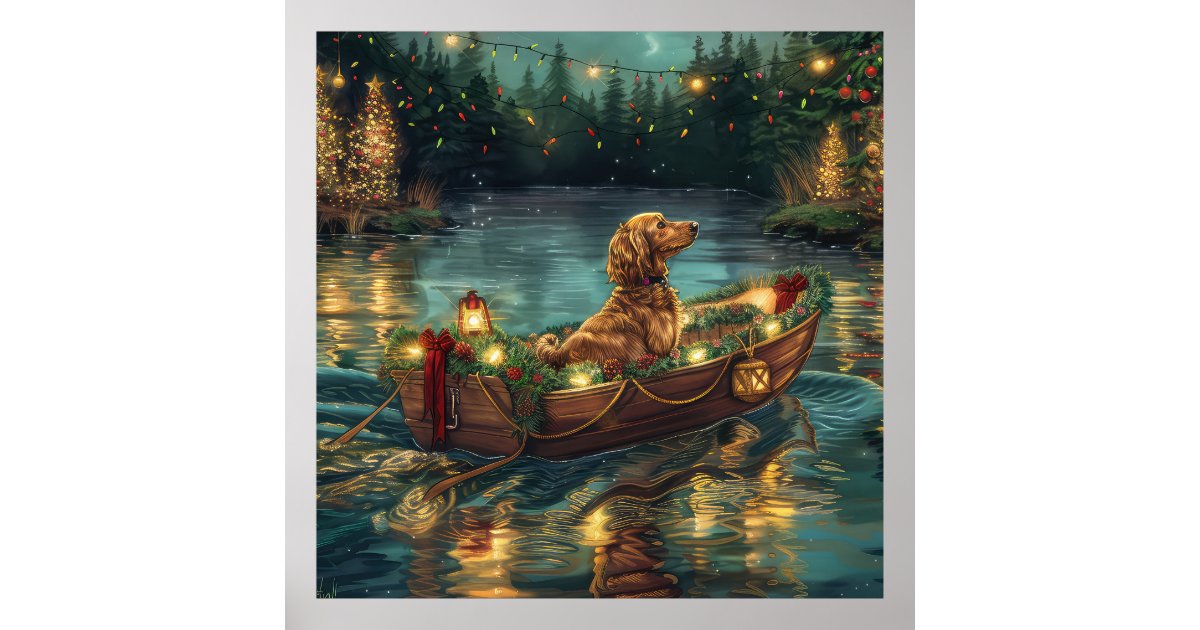 Afghan Hound Christmas Festive Voyage Poster | Zazzle