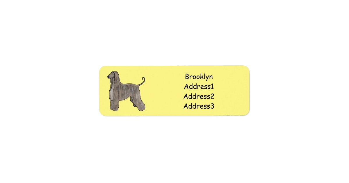 Afghan hound dog cartoon illustration label | Zazzle