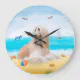 Afghan Hound Dog on Beach Large Clock | Zazzle