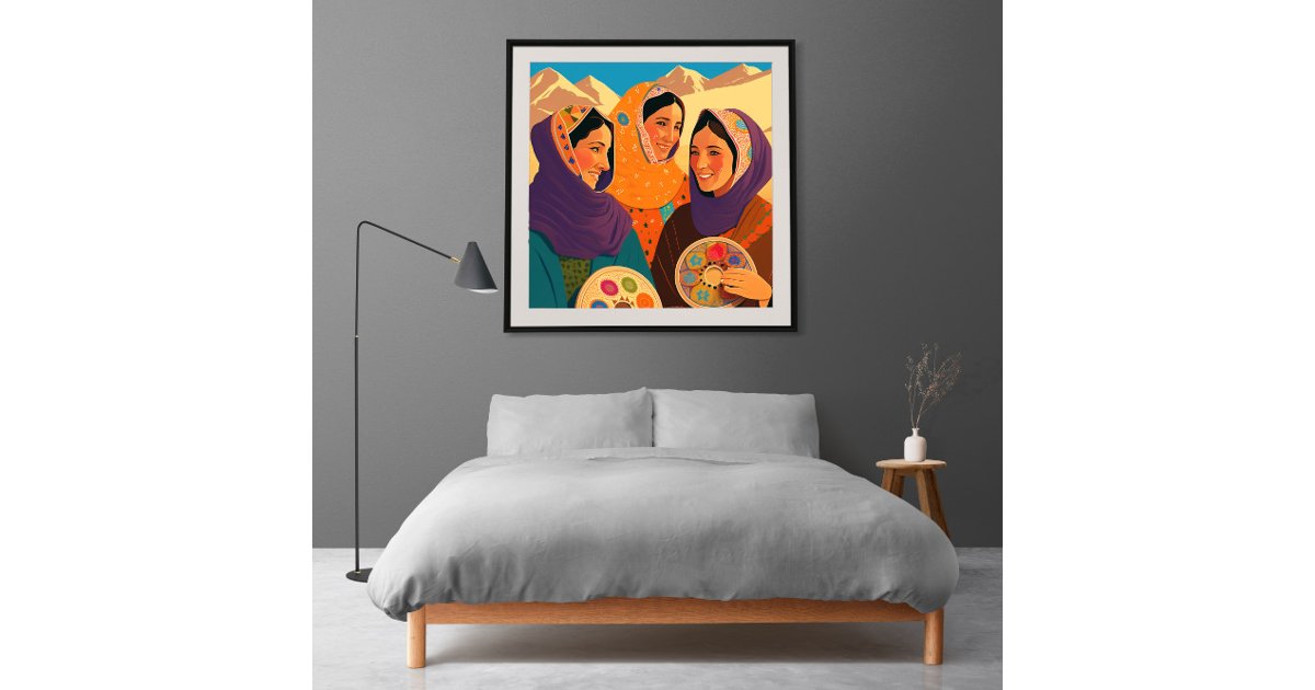 Afghan Women Playing Darya Poster | Zazzle