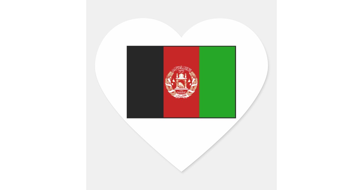 Afghanistan - Afghan Flag Heart Sticker | Zazzle
