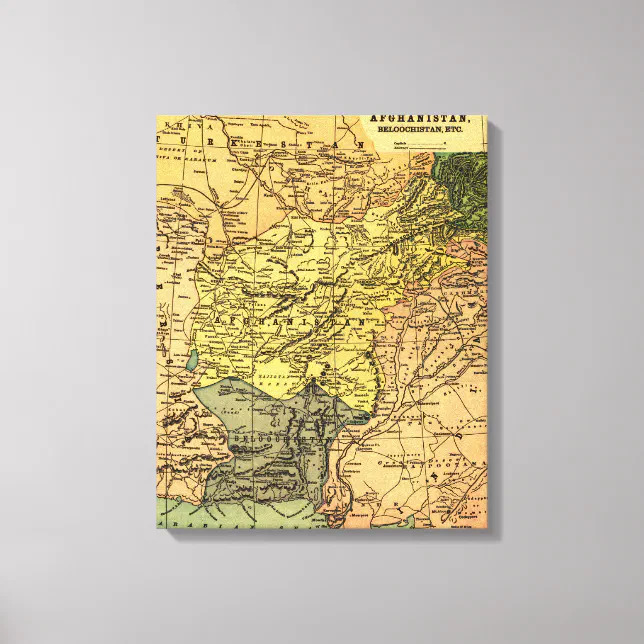 Afghanistan and Surrounding Countries Map Canvas Print | Zazzle