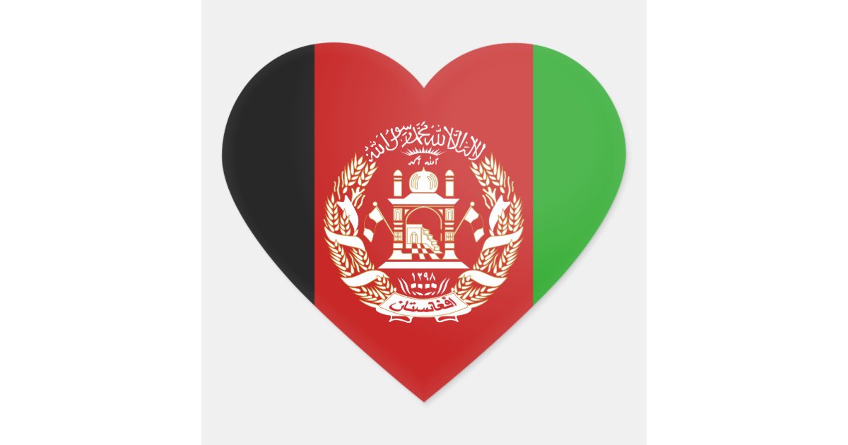 Afghanistan Flag Heart Sticker | Zazzle