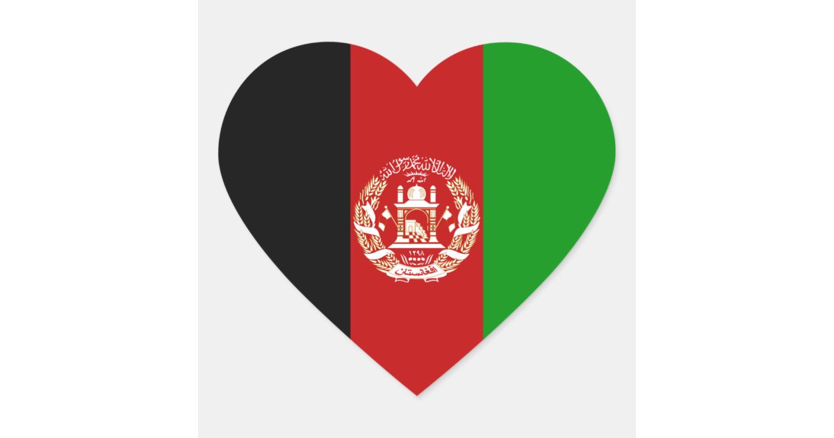 Afghanistan Flag Heart Sticker | Zazzle