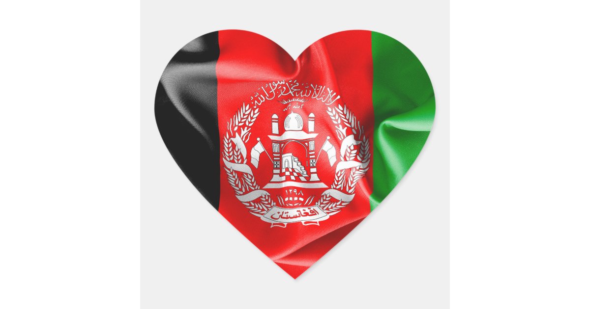 Afghanistan Flag Heart Sticker | Zazzle