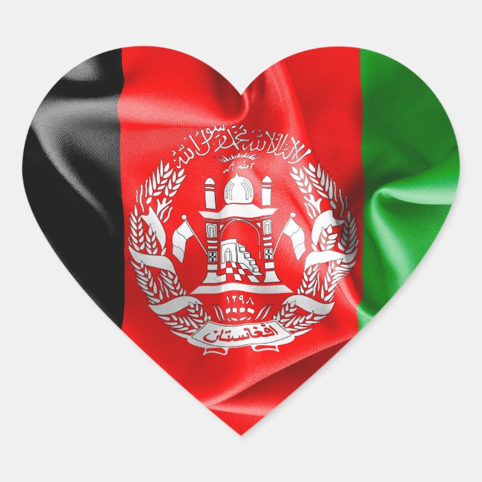 Afghanistan Flag Heart Sticker | Zazzle.com