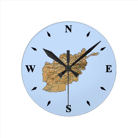 Afghanistan Map Clock | Zazzle.com
