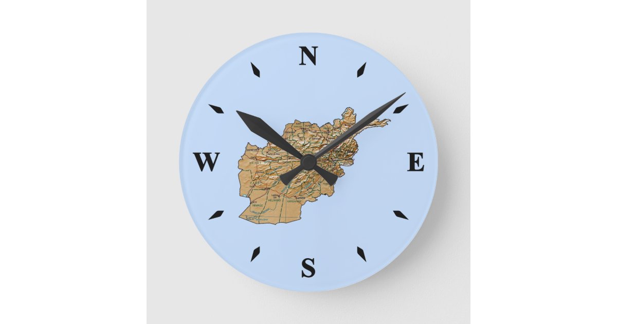 Afghanistan Map Clock | Zazzle