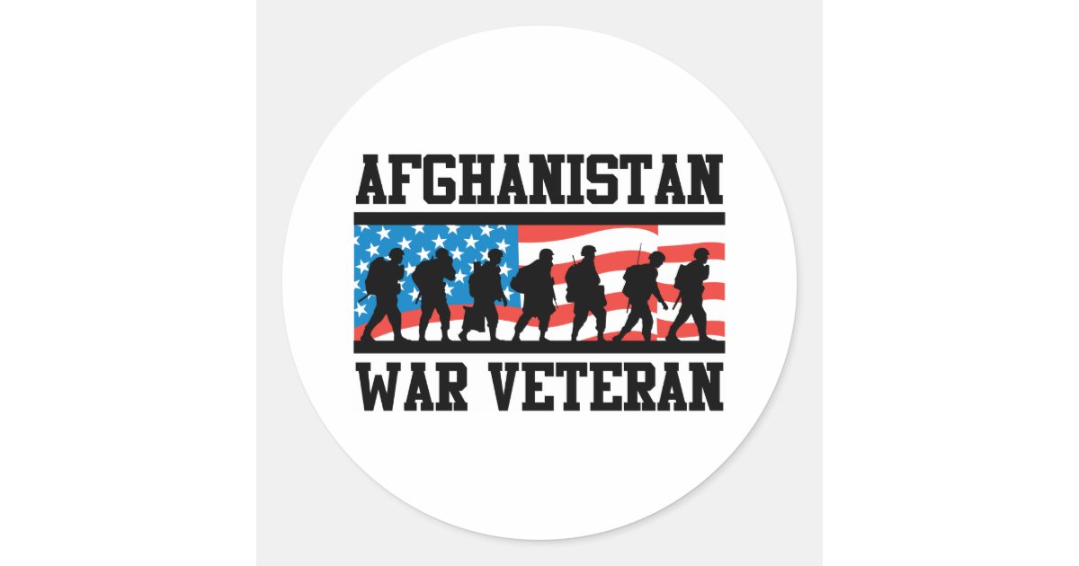 Afghanistan War Veteran Classic Round Sticker | Zazzle