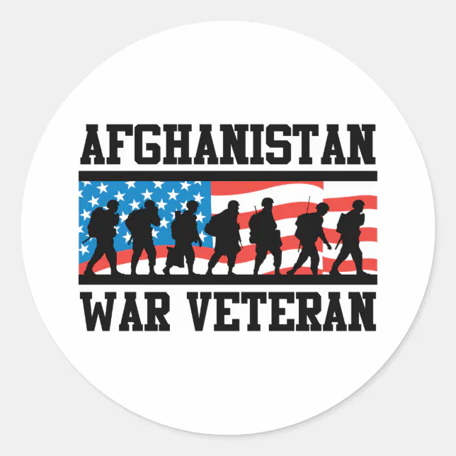 Afghanistan War Veteran Classic Round Sticker | Zazzle