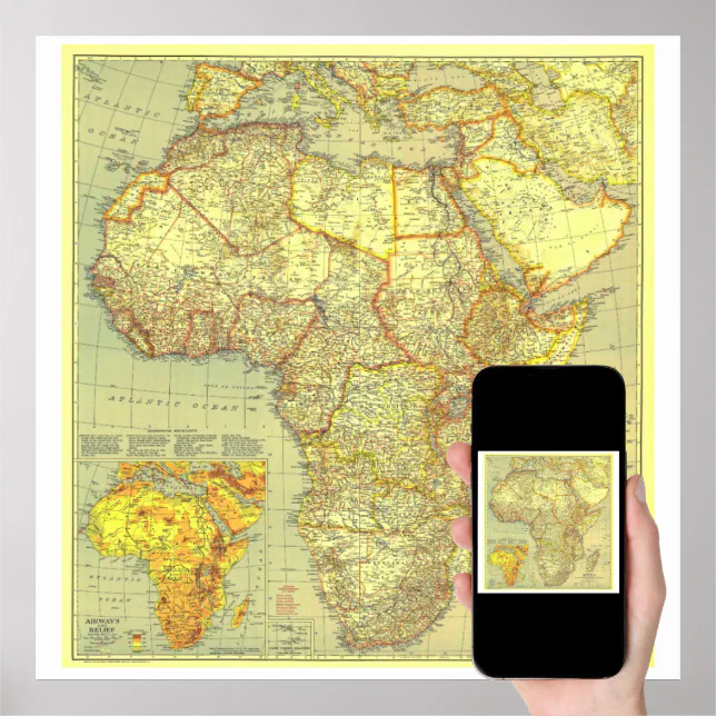Africa 1935 Detailed Map Poster Zazzle