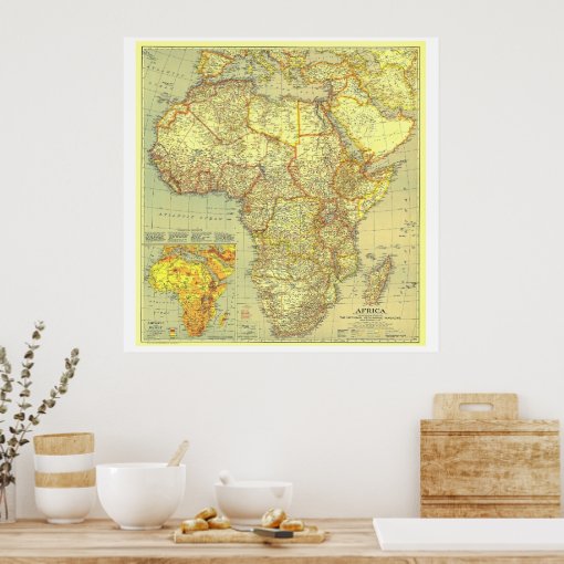 " Africa: 1935 Detailed MAP ... Poster | Zazzle