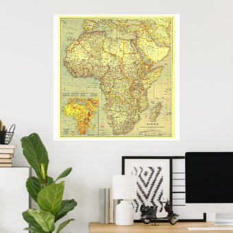 " Africa: 1935 Detailed MAP ... Poster | Zazzle