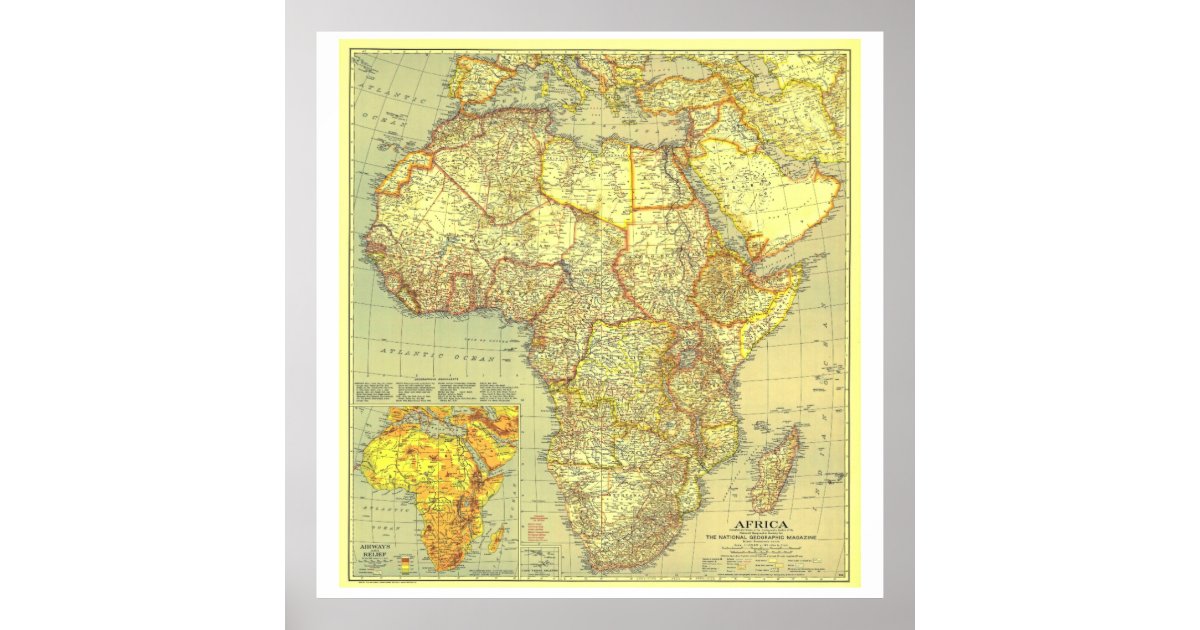 " Africa: 1935 Detailed MAP ... Poster | Zazzle