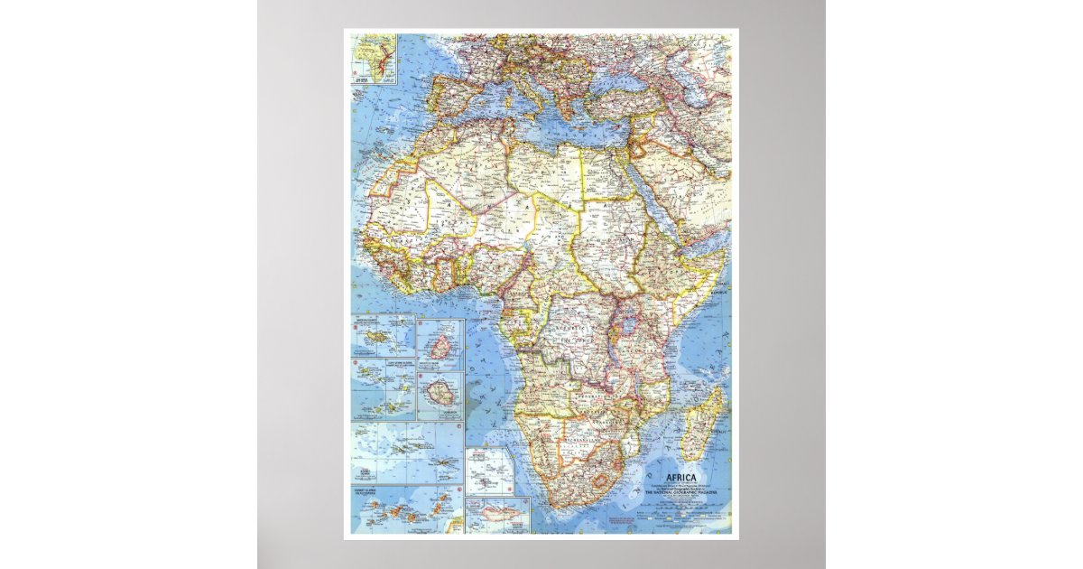 " Africa: 1960 Detailed map ... Poster | Zazzle