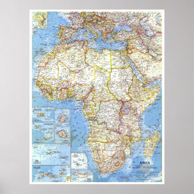 " Africa: 1960 Detailed map ... Poster | Zazzle