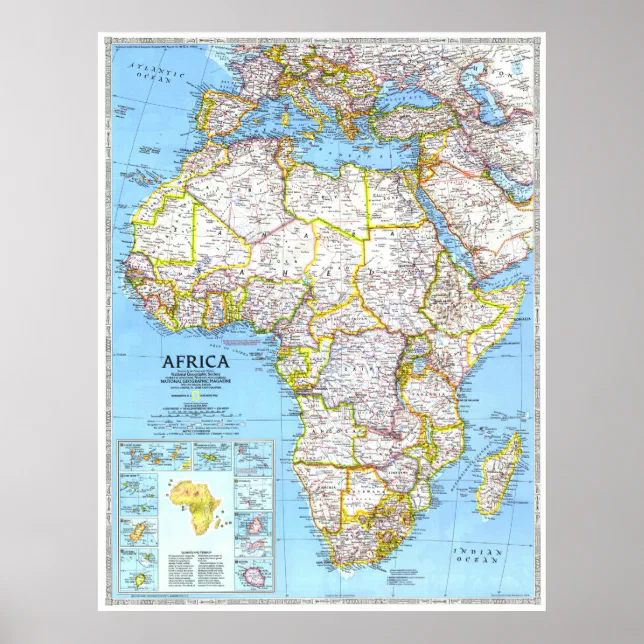 " Africa: 1990 Detailed Countries MAP ... Poster | Zazzle