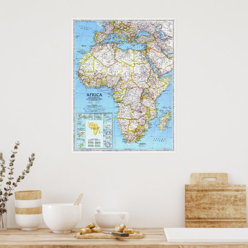" Africa: 1990 Detailed Countries MAP ... Poster | Zazzle