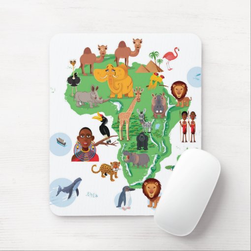 Africa Animals Map Mouse Pad | Zazzle