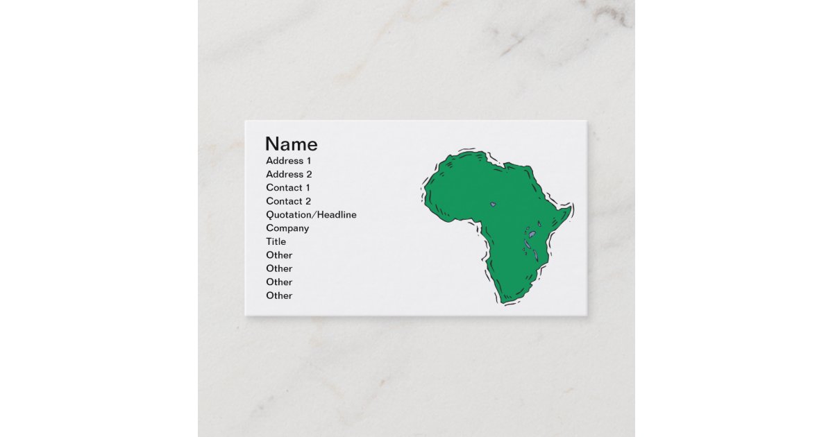 Africa Business Card | Zazzle