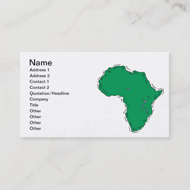 Africa Business Card | Zazzle