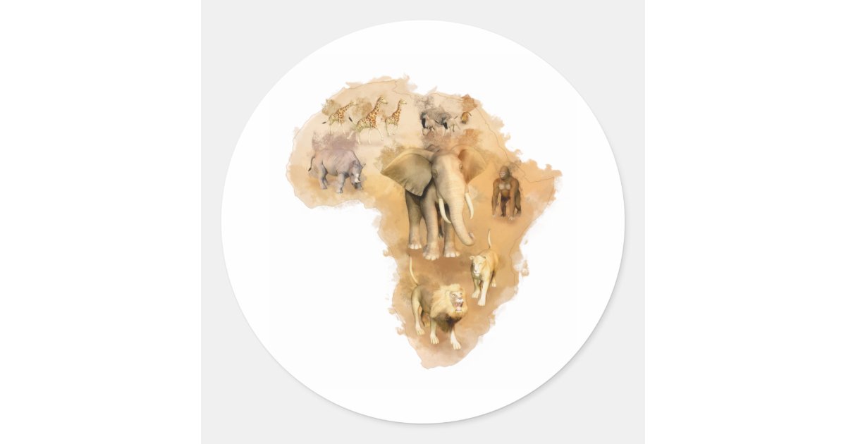 Africa Classic Round Sticker | Zazzle