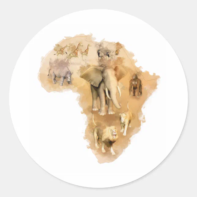 Africa Classic Round Sticker | Zazzle