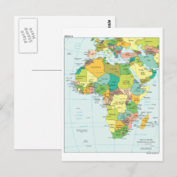 Africa continent map postcard | Zazzle