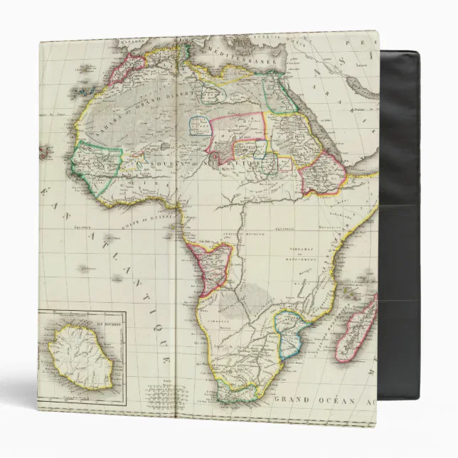 Africa Engraved map with 2 inset maps Binder | Zazzle