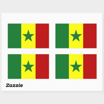 Africa: Flag of Republic of Senegal Rectangular Sticker | Zazzle