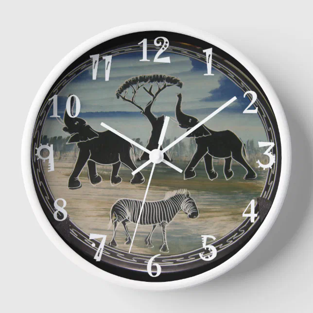 Africa Kenya Beautiful Elegant Wildlife Clock | Zazzle