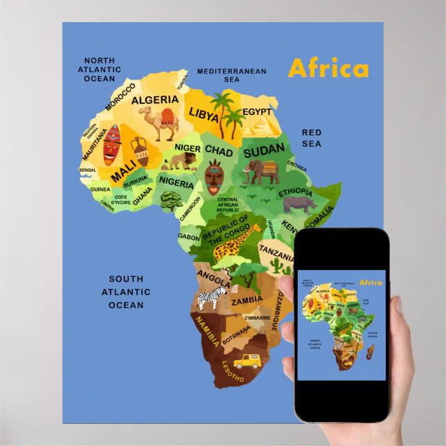 Africa Map artwork Poster | Zazzle