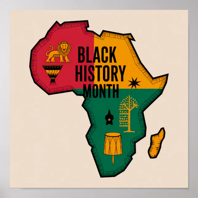 Africa Map Black History Month Poster | Zazzle